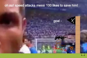 messi gets attaked by speed